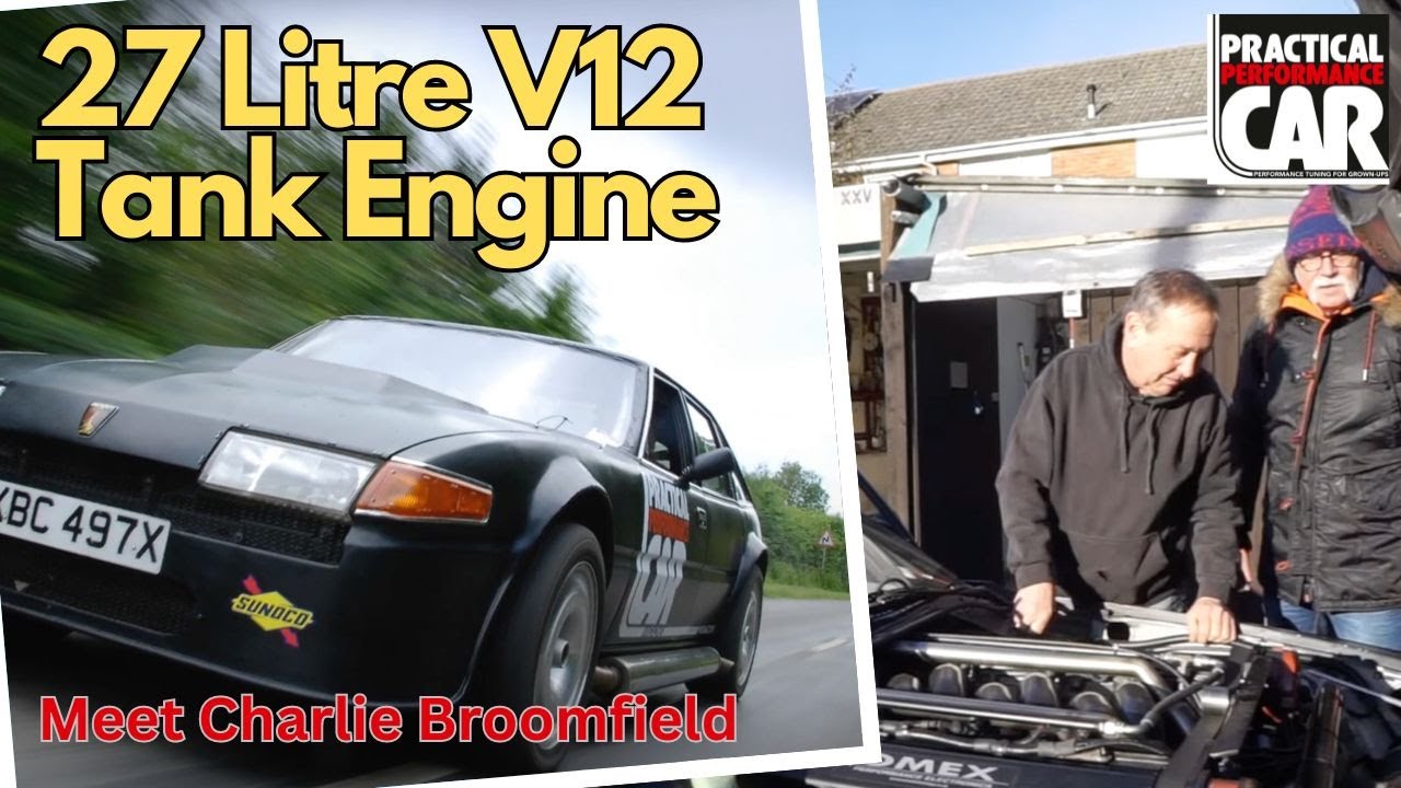 27 litre V12 Rover SD1 goes up on the ramps (that are actually forklift ...