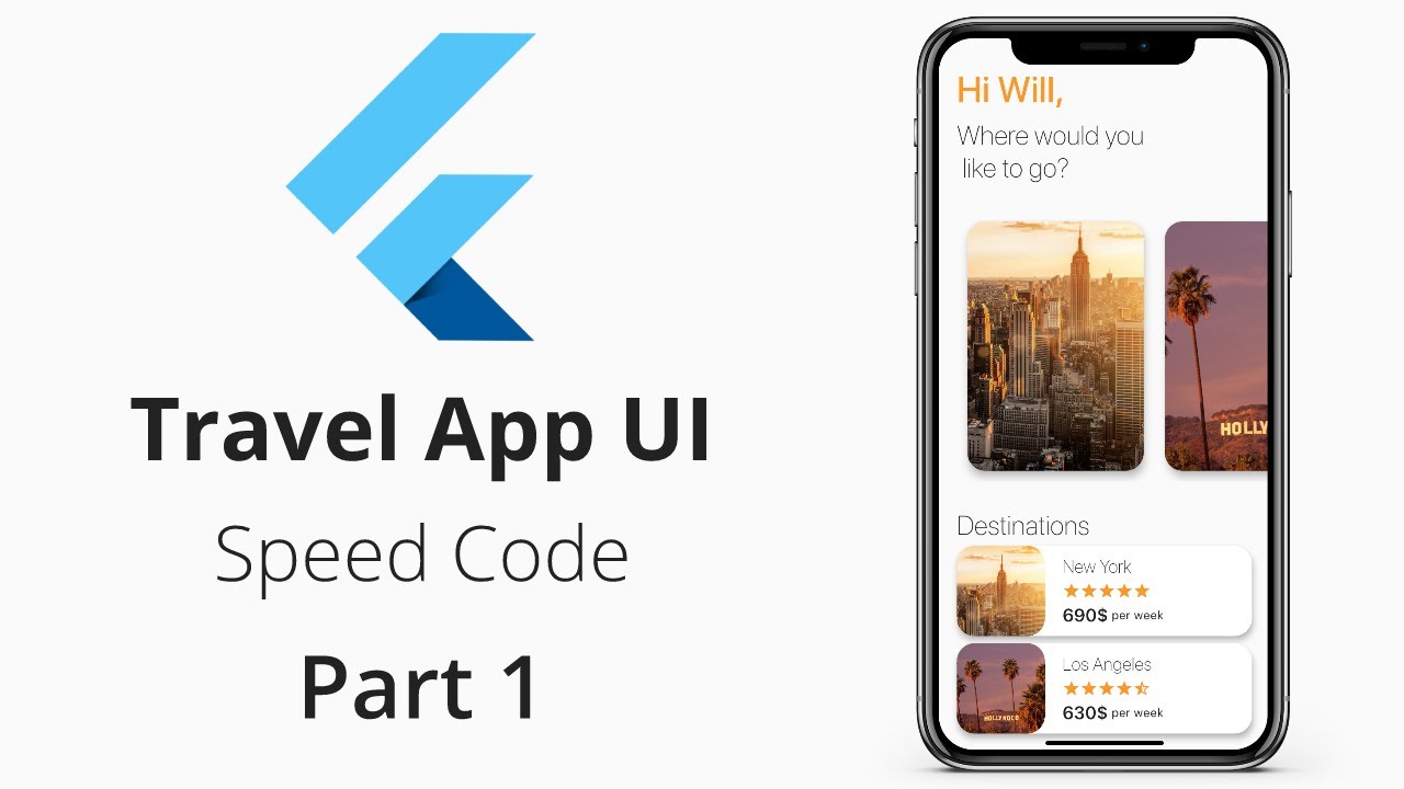 Flutter Travel Booking App UI Concept | Speed Code - Part 1 - YouTube