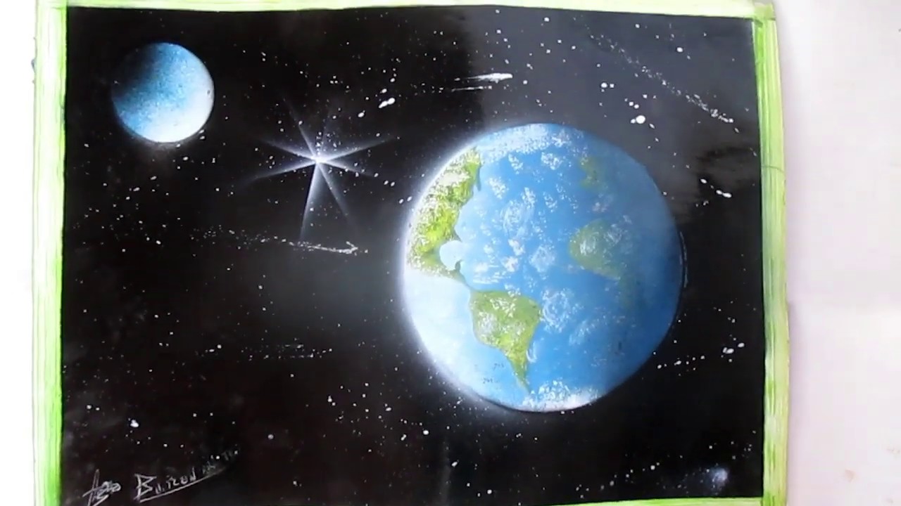 spray paint art realistic Earth in a few mins PLANETA TIERRA | pintar ...