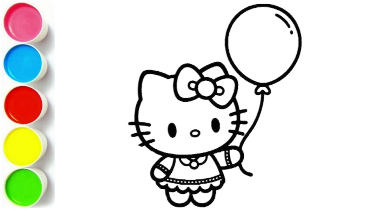 How to Draw and Paint Hello Kitty with a Balloon - Fun for Kids! - YouTube
