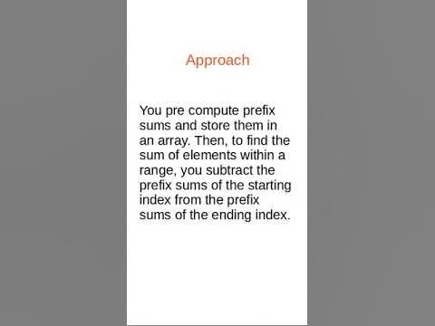 Coding Patterns (23): Prefix Sum in less than 60 seconds #shorts #codingpatterns - YouTube