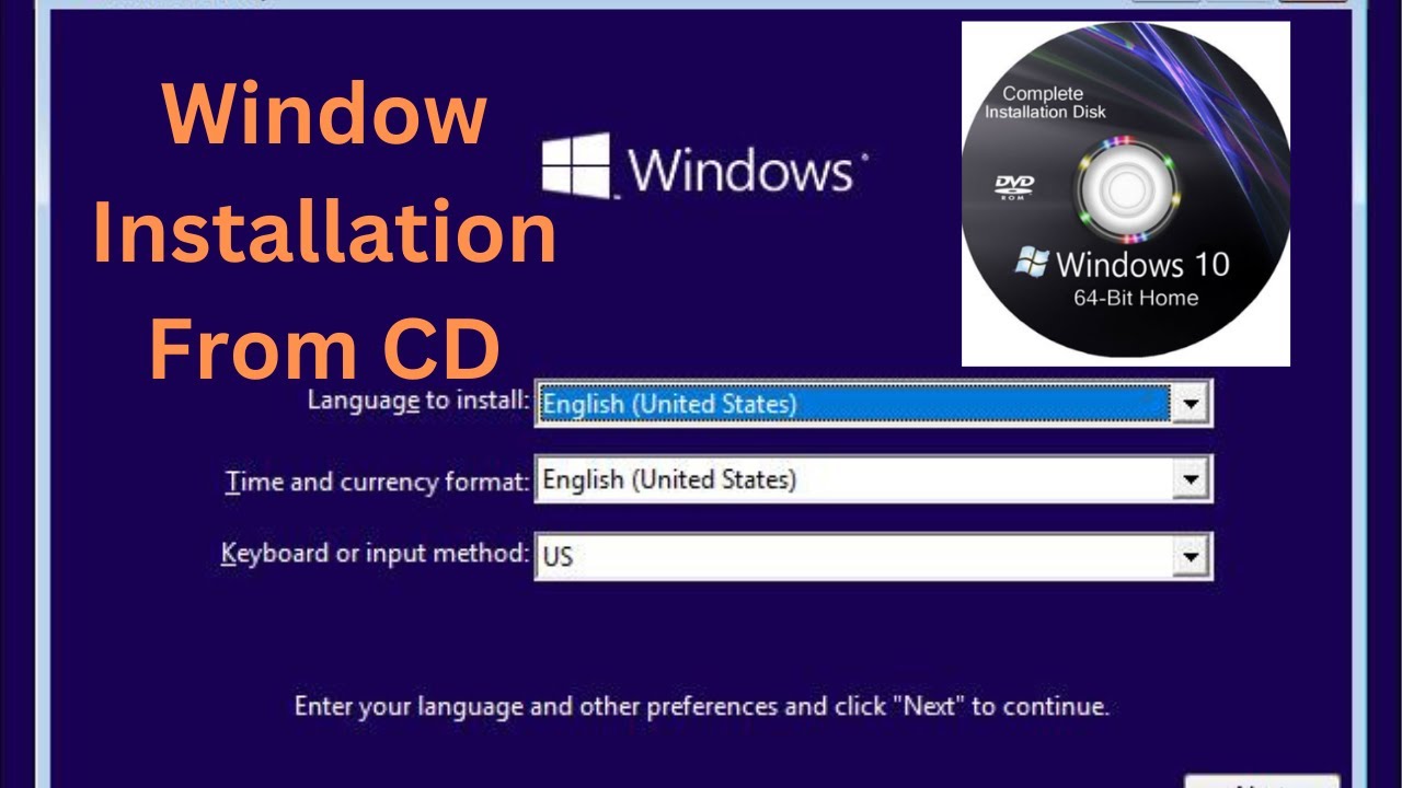 Window Installation from cd in Laptop - YouTube