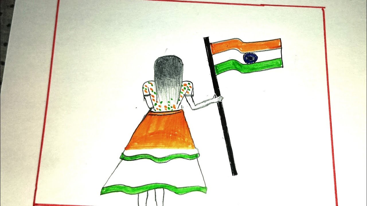 Republican day drawing easy steps//Beautiful color sketch drawing vedio ...