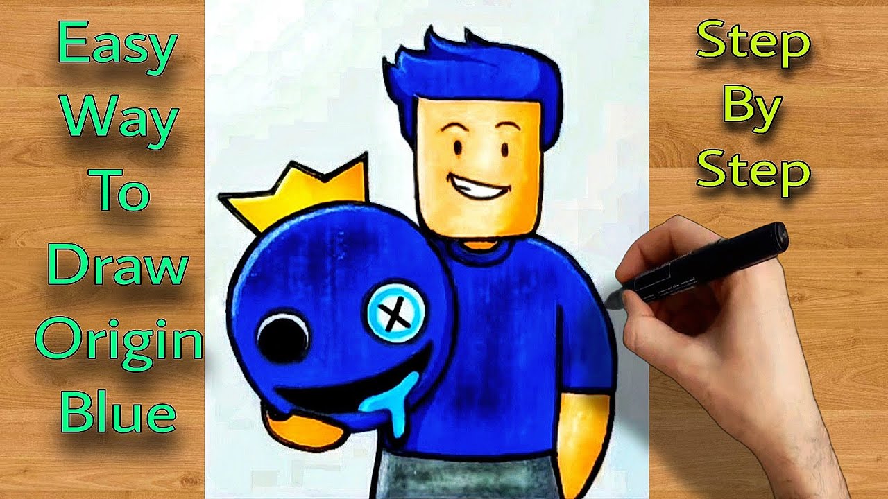 How To Draw Blue X Origin From Rainbow Friends - Roblox Drawing - YouTube