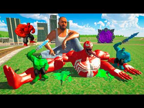 Franklin Revives Venom! Finding Missing Body Parts from Hulk (Indian Bikes Driving 3D)