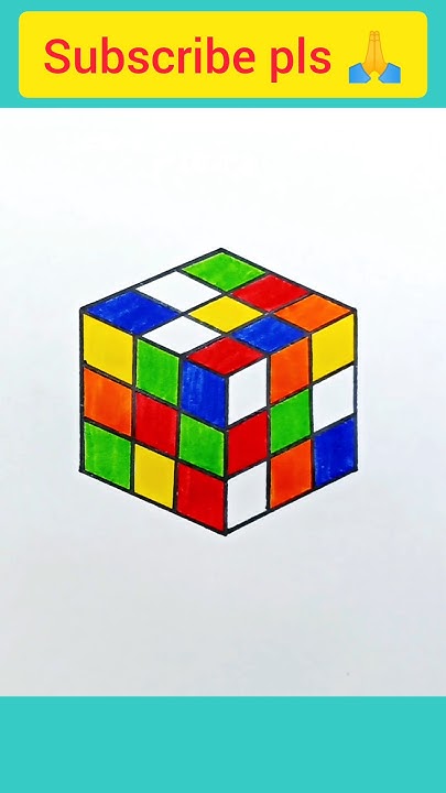 How to Draw a Rubik's Cube Easy for Kids Step by Step#shorts #drawing # ...