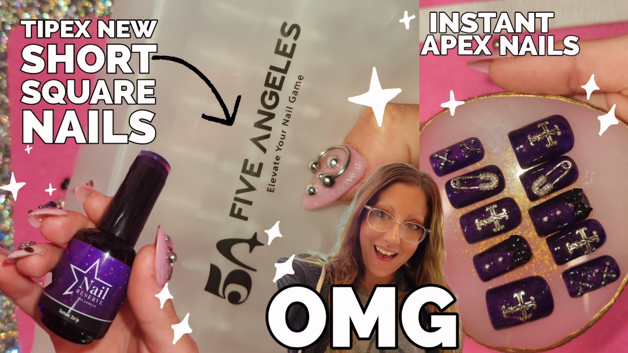 TIPEX New Short Square INSTANT APEX NAILS!!! - YouTube