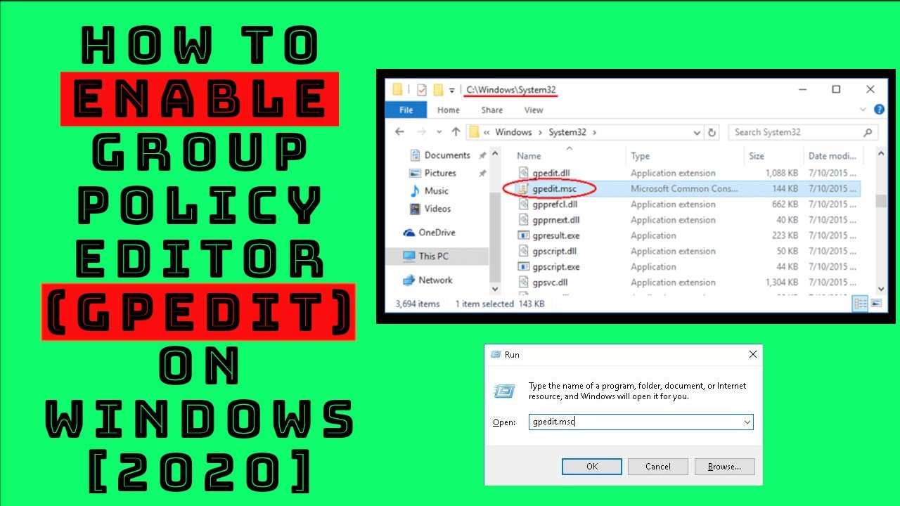 How To Enable Group Policy Editor (gpedit) On Windows [2020] - YouTube