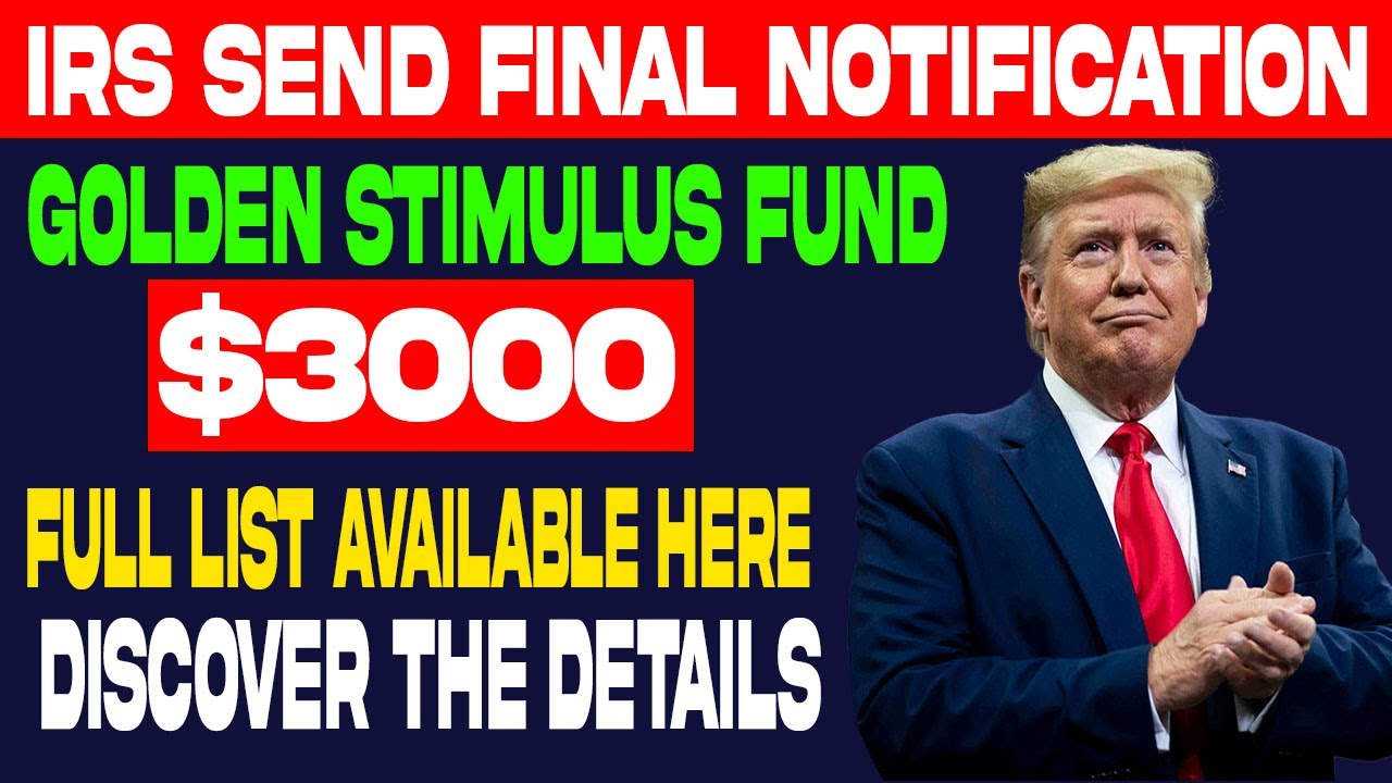 IRS NOTIFICATION: $3,000 GOLDEN STIMULUS CHECK FOR 60+ SENIORS ON ...