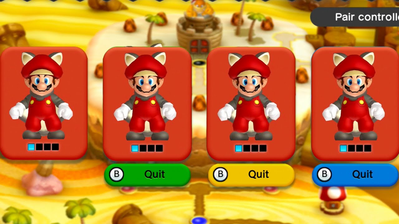 New Super Mario Bros U – 4 Players Walkthrough Co Op World 2 #4 (+Bonus ...