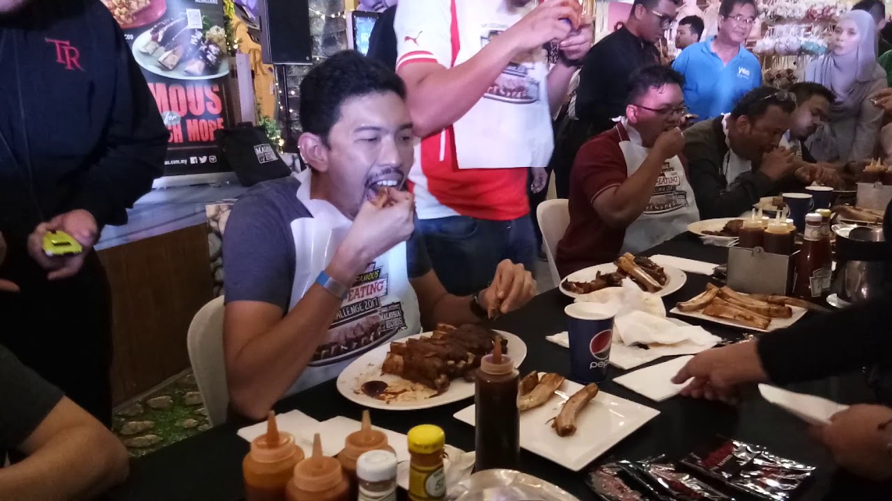 Tony Romas Malaysia Ribs Eating Contest 2017 - Men Final - YouTube