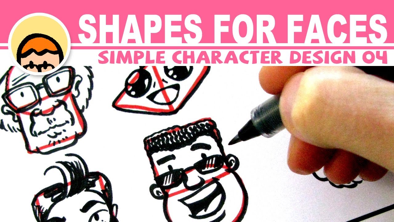 How To Draw Faces With Basic Shapes - Simple Character Design - YouTube