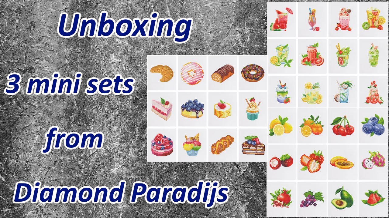 Unboxing 3 mini diamond painting sets from Diamond Paradijs Pastries ...