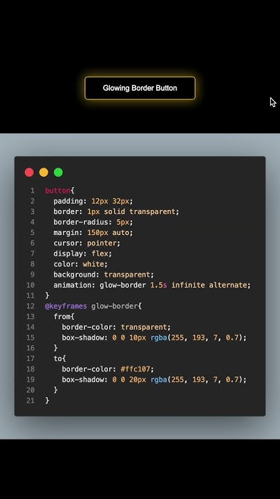 Creating Button With Glowing Border Effect Using Html And Css Html5 Css3 Tutorial Progmasters 