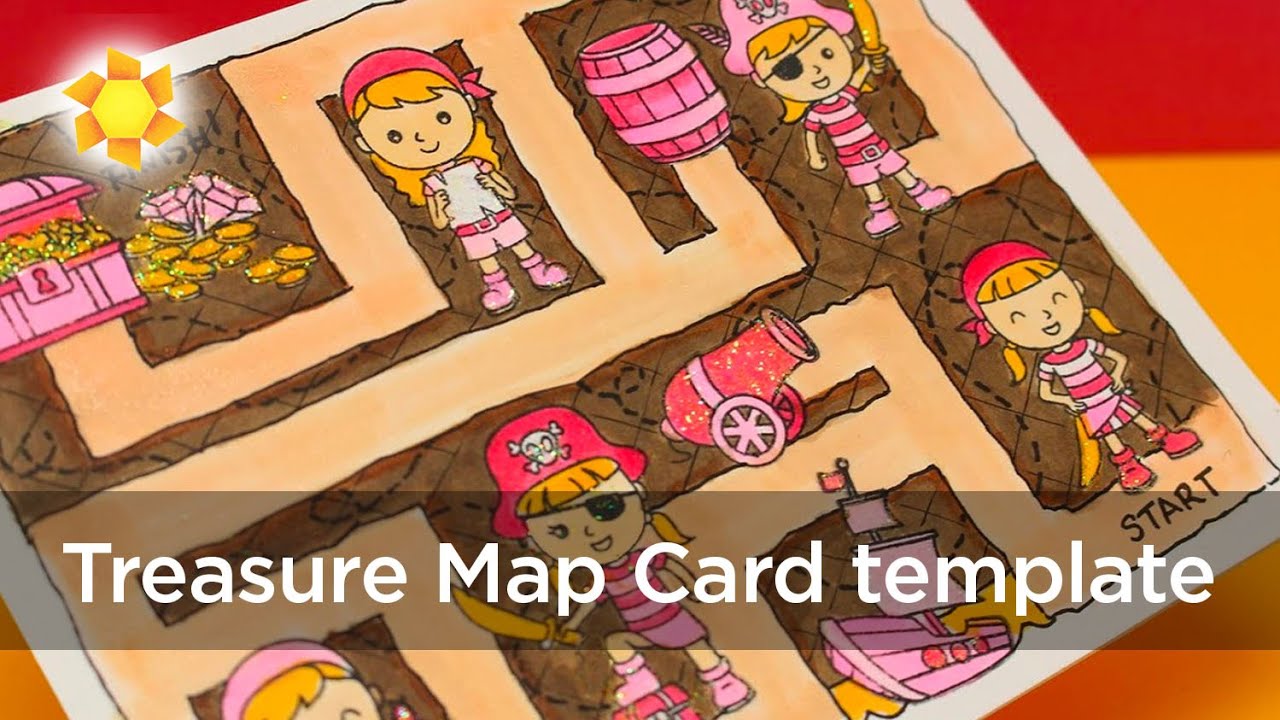 Treasure Map Card - with free downloadable template - YouTube