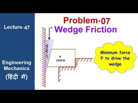 problem of wedge friction, force to drive the wedge #problem07 #lecture ...