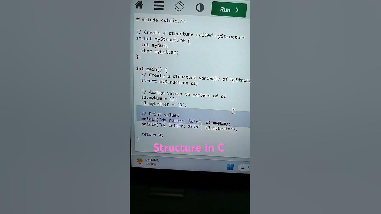 Structure In C Cprogramming Python Coding Programming Learn From Basics 👍 👩‍💻 Youtube