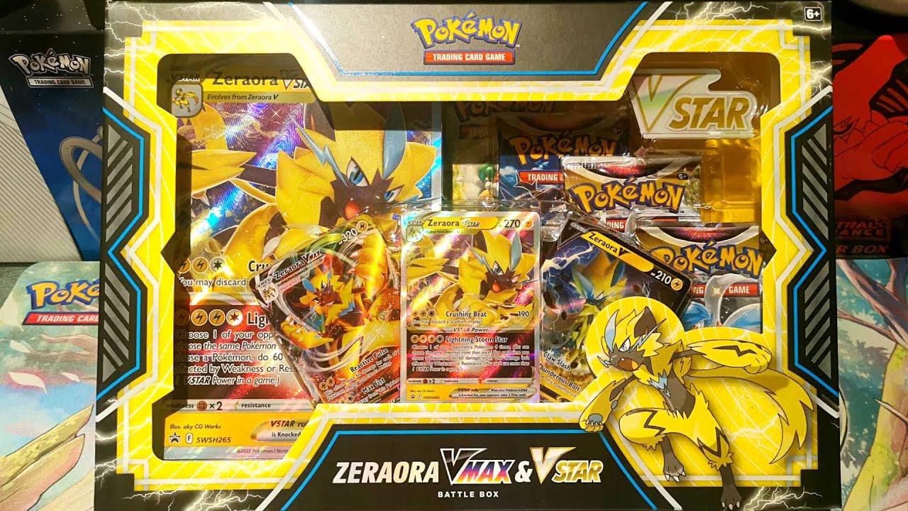 Opening the Pokemon Zeraora Vmax and Vstar Battle Box - YouTube