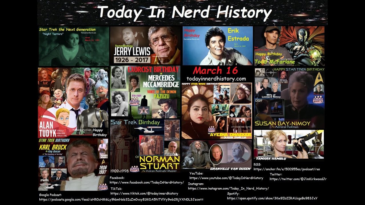 Today In Nerd History Video Podcast for March 16 - YouTube