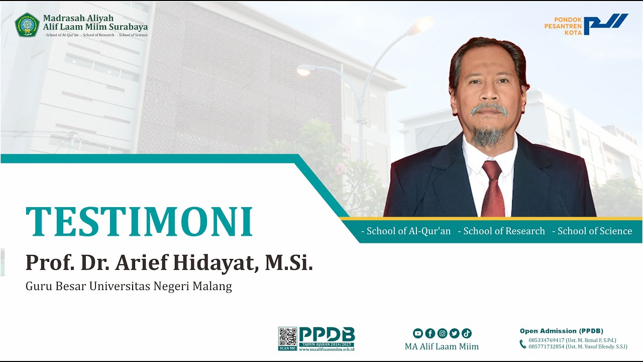 Testimoni Prof. Dr. Arief Hidayat, M.Si. | MA ALIF LAAM MIIM SURABAYA ...