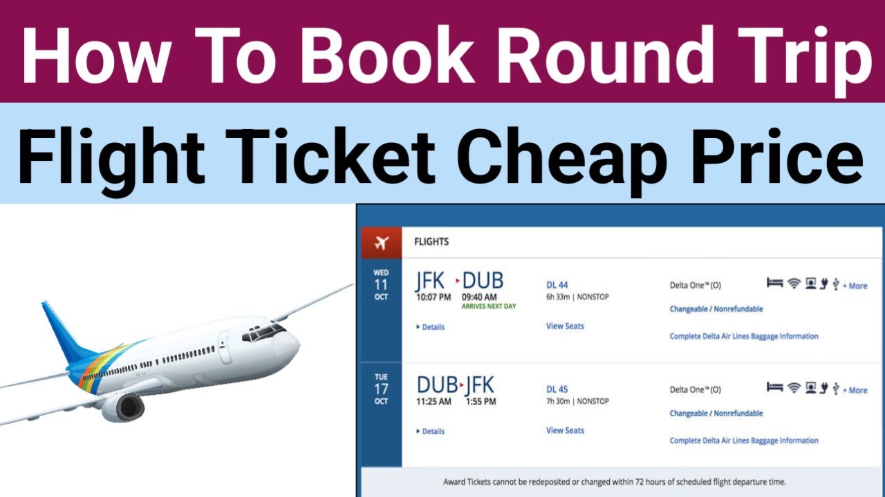 Round Trip Flight Ticket How To Book Online - YouTube