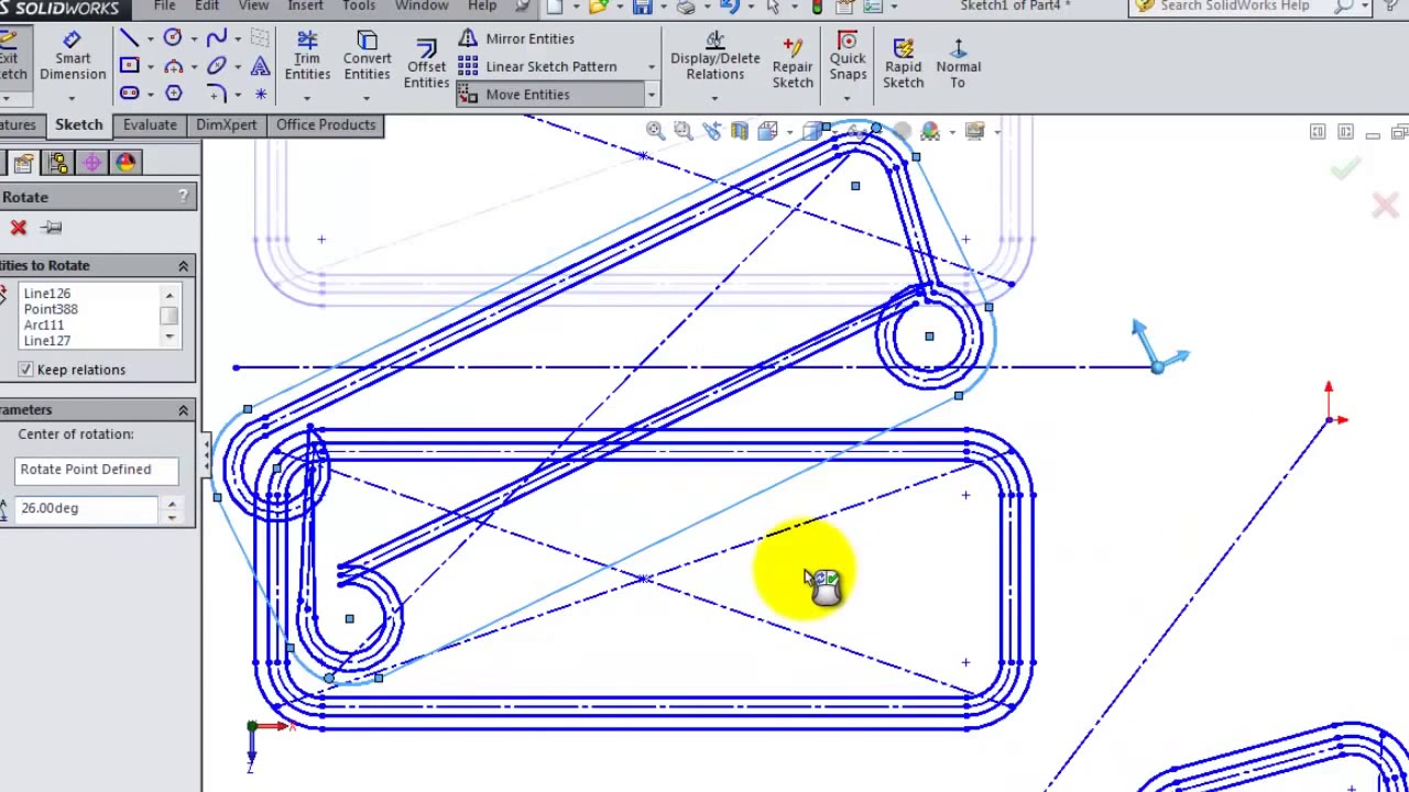 021 SolidWorks 2014 Tutorial Rotate Sketch - YouTube
