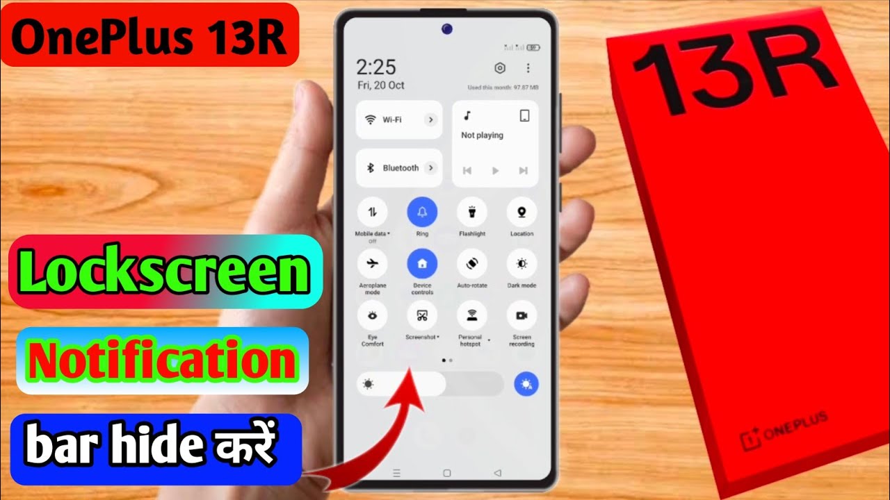 oneplus 13r lock screen notification panel hide, oneplus 13r notification bar off - YouTube
