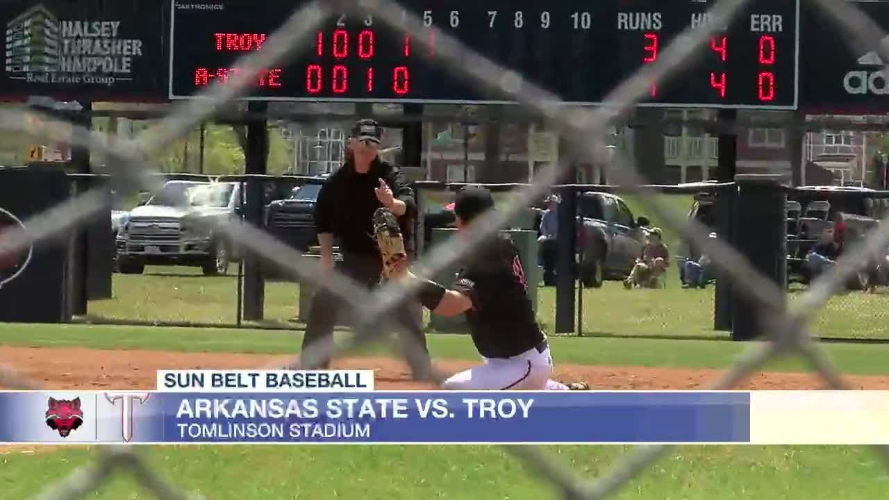 Arkansas State baseball scores 11 in 8th inning, beats Troy 17-7 - YouTube
