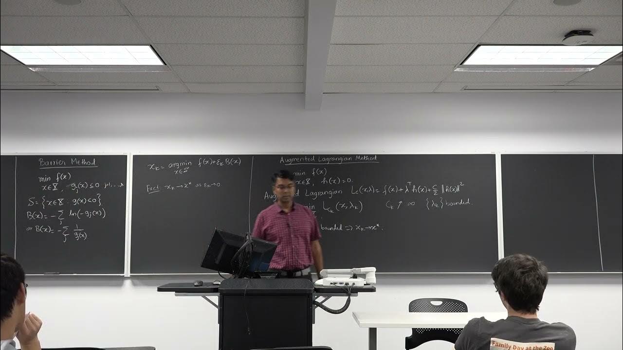 ECE 5500 Lec 21: Barrier method and augmented Lagrangian method - YouTube