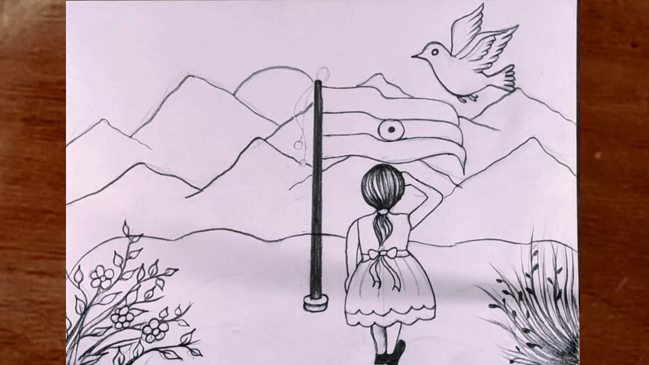 independence day drawing for beginners|| 15 August drawing easy step ...