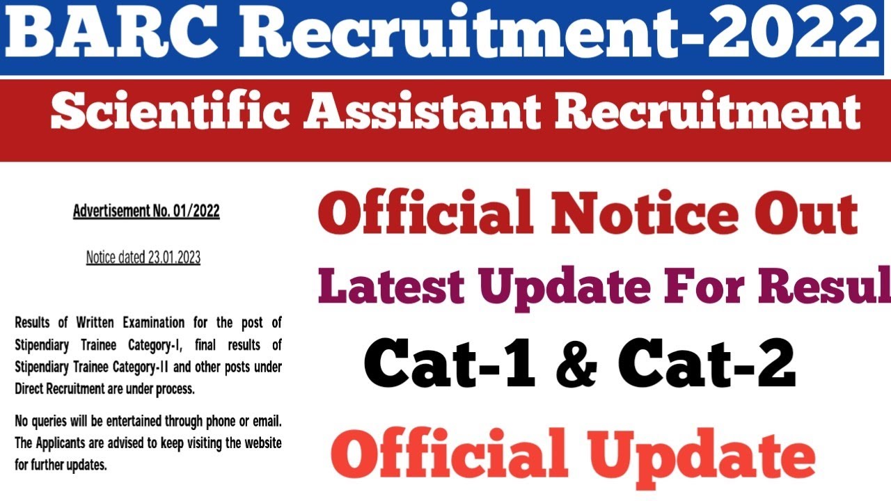 BARC NRB Official Notice Out||BARC Official Update For Result||CAT-1 ...