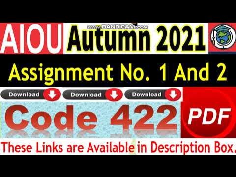 AIOU Code 422 Solved Assignment No.1 & 2 Autumn 2021 || Organizing Library Resources || Bachelor ...