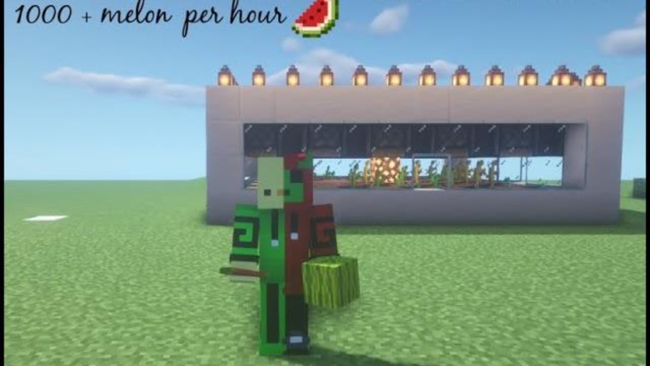 Minecraft automatic melon farm - Easy 1000+ melon per hour - 1.15 /1.16 ...