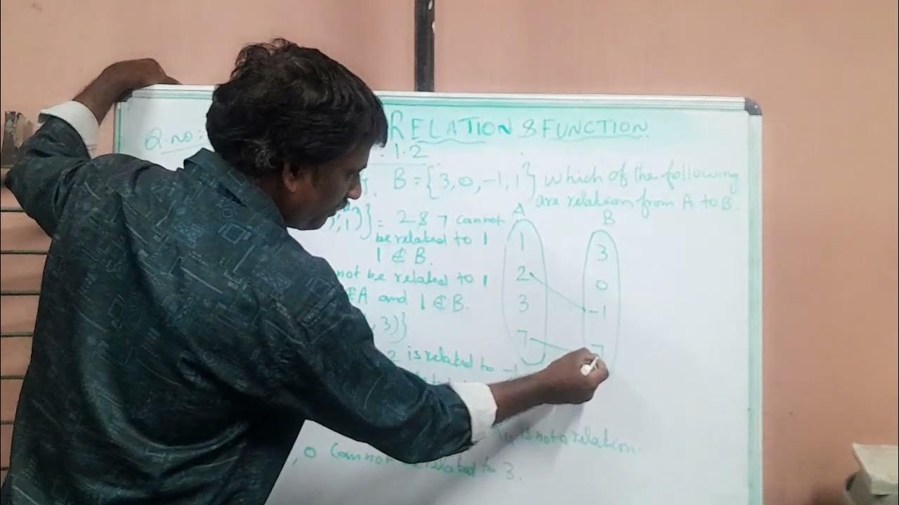 Relation and functions| chapter 1. TN BOARD Samacheer |exercise 1.2. question no.1. - YouTube