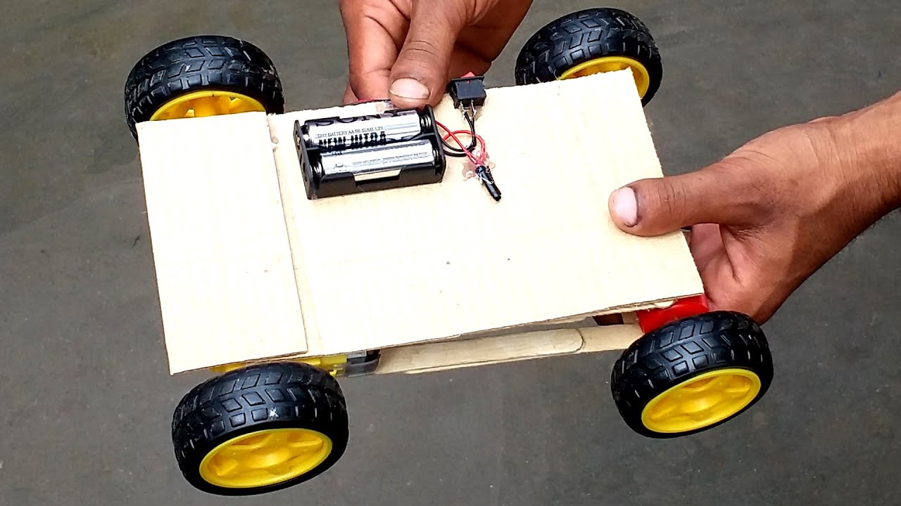 How To Make A RC CAR | Homemade rc car | 4 Wheels | 2 Batteries | 2 RC ...
