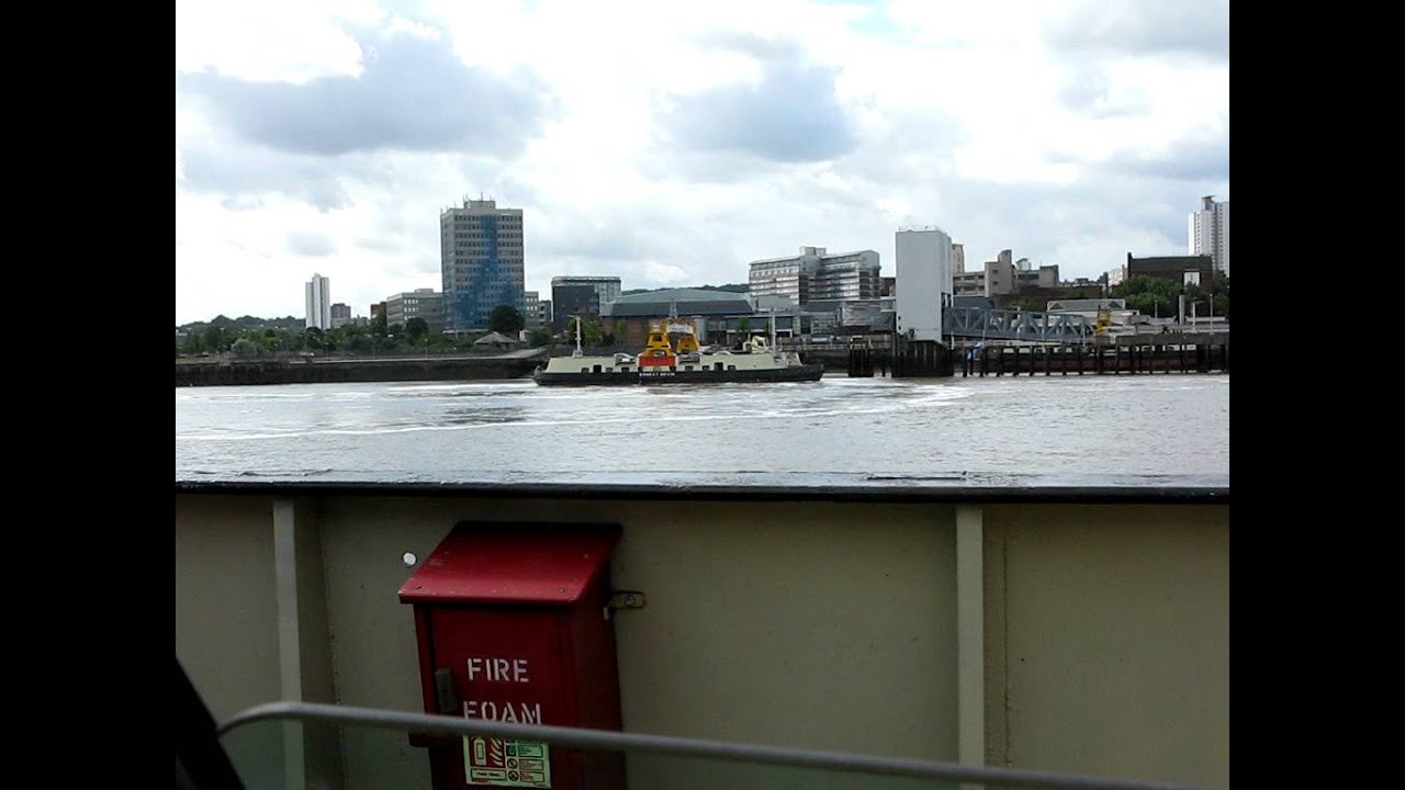 The Woolwich Free Ferry "Ernest Bevin" docks at Woolwich, 8 June 2011 ...