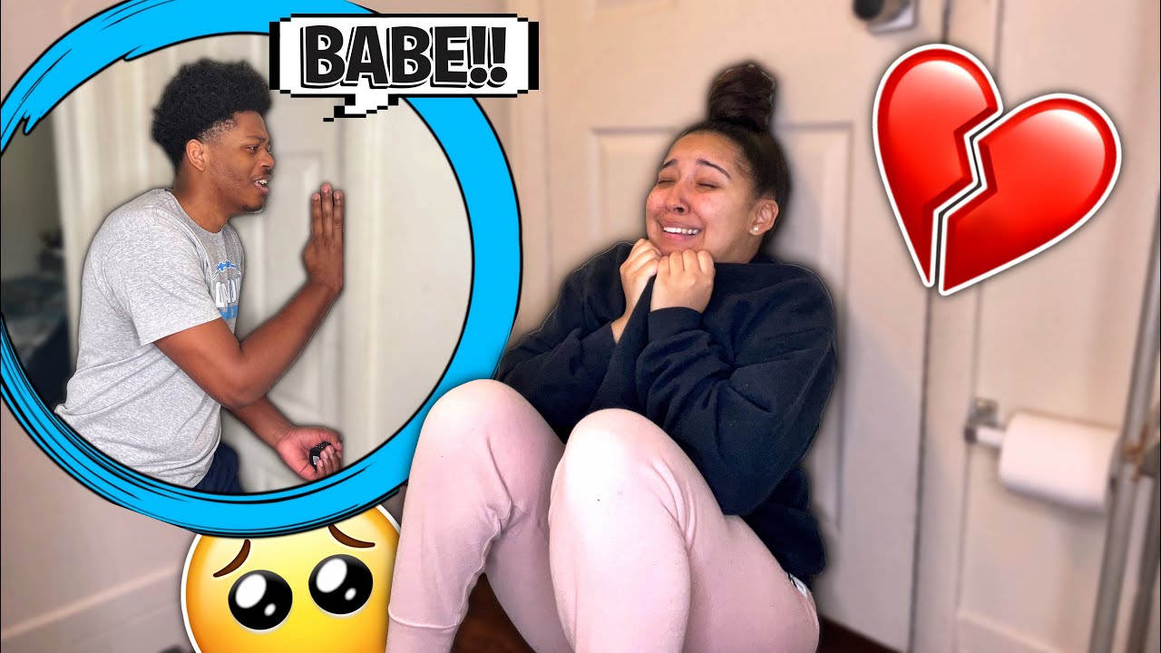 CRYING WITH THE DOOR LOCKED PRANK!! *cute reaction🥺 * - YouTube