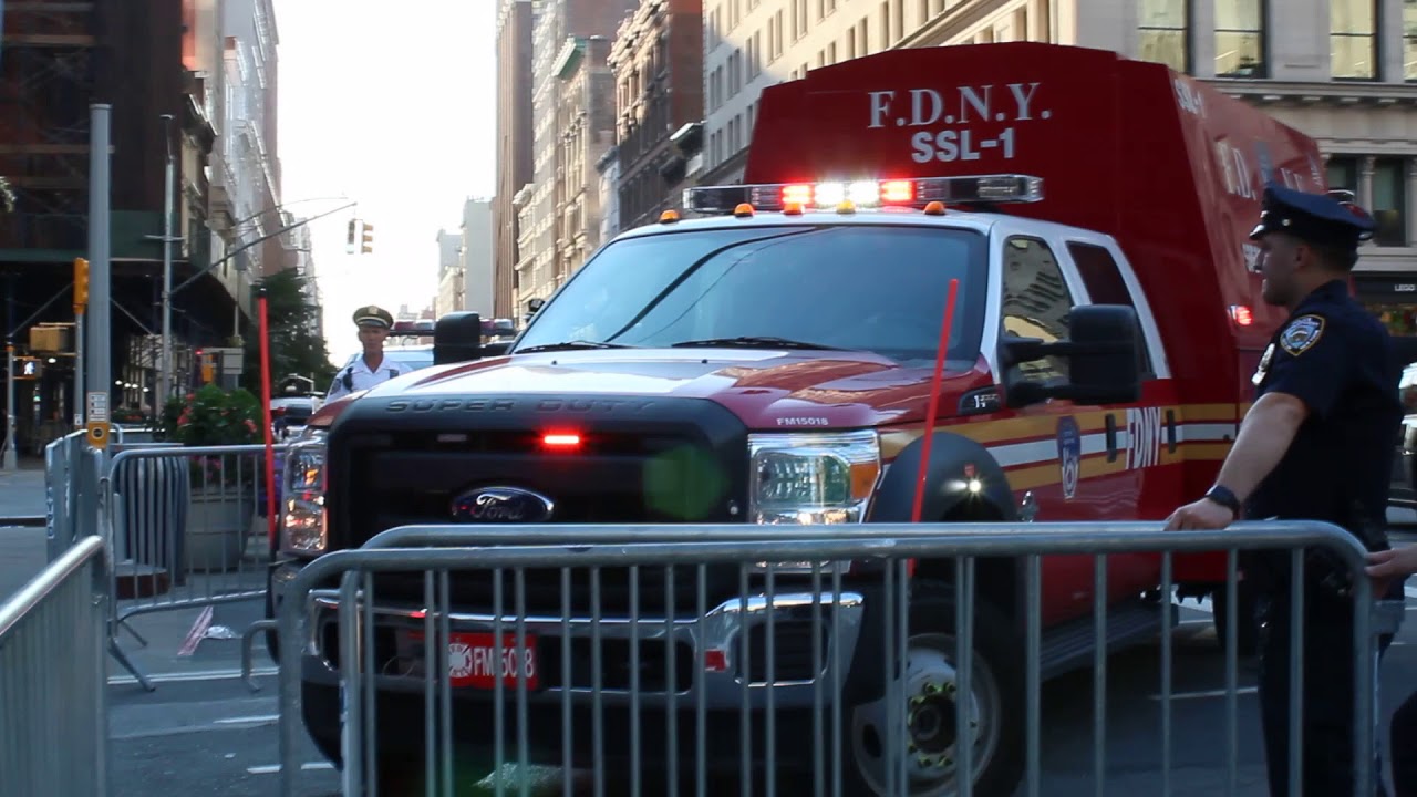 FDNY Ladder 1 And SSL 1 Reporting Into The Scene Of An Ongoing Decon ...