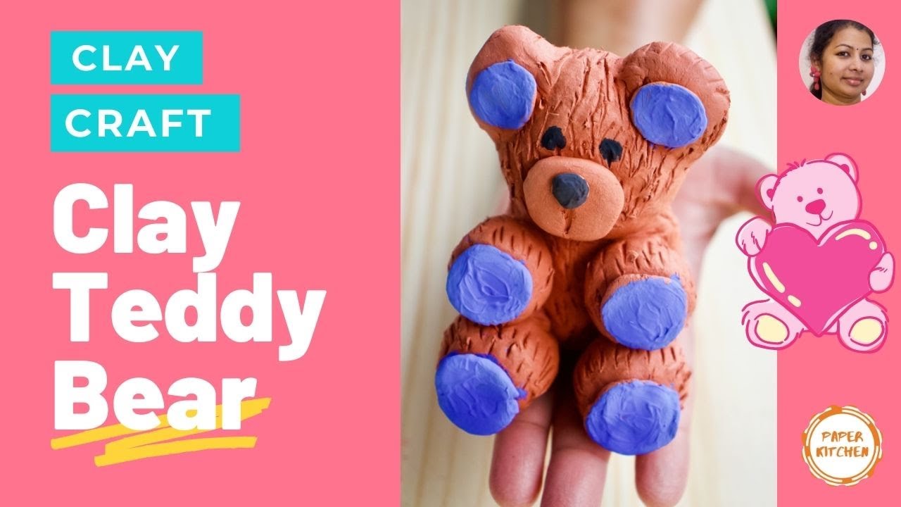 Easy Mini Teddy Bear Clay Tutorial | Making Teddy Bear from Clay | Clay ...