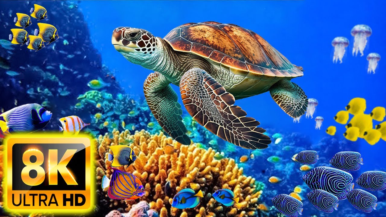Aquarium 8K VIDEO ULTRA HD - Beautiful Coral Reef Fish - Sleep Relaxing ...