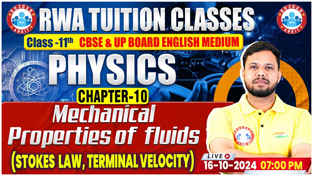 Class 11 Physics Chapter 10 Mechanical Properties of Fluids | Stokes ...