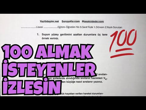 9.Sınıf Fizik 1.Dönem 2.Yazılı