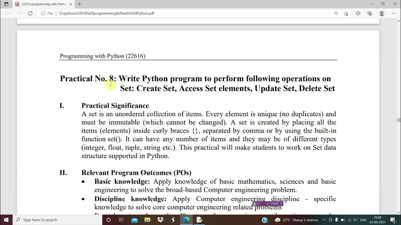 Python program to perform operations on Set | Create Set | Access Set Element|Update Set|Delete ...