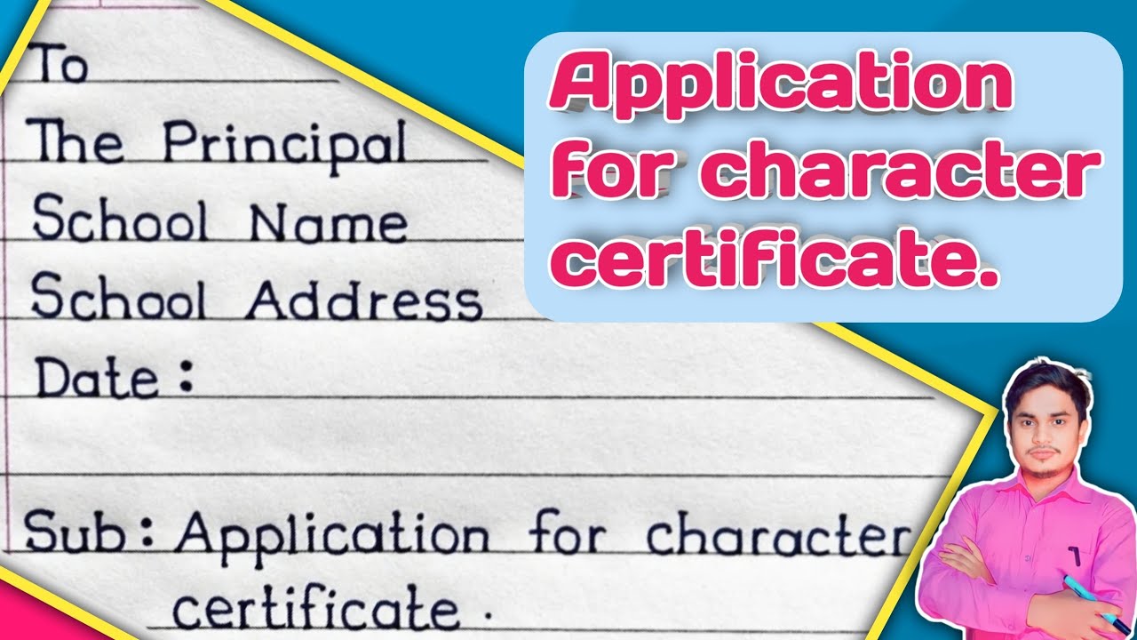 Application for character certificate// application to principal //beautiful english handwriting ...