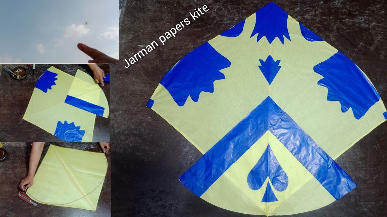 How to make kite at home ||Jarman papers || Flying Test kite || Tarzan ...