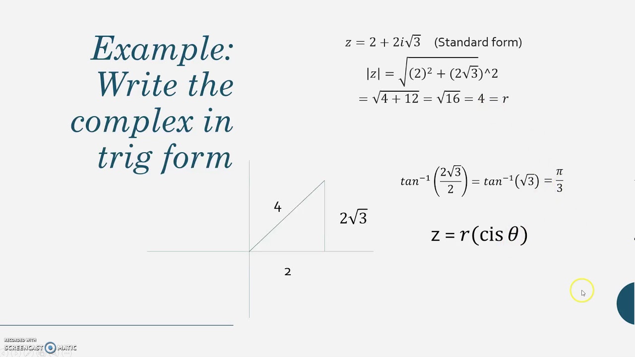Complex and Trig Form - YouTube