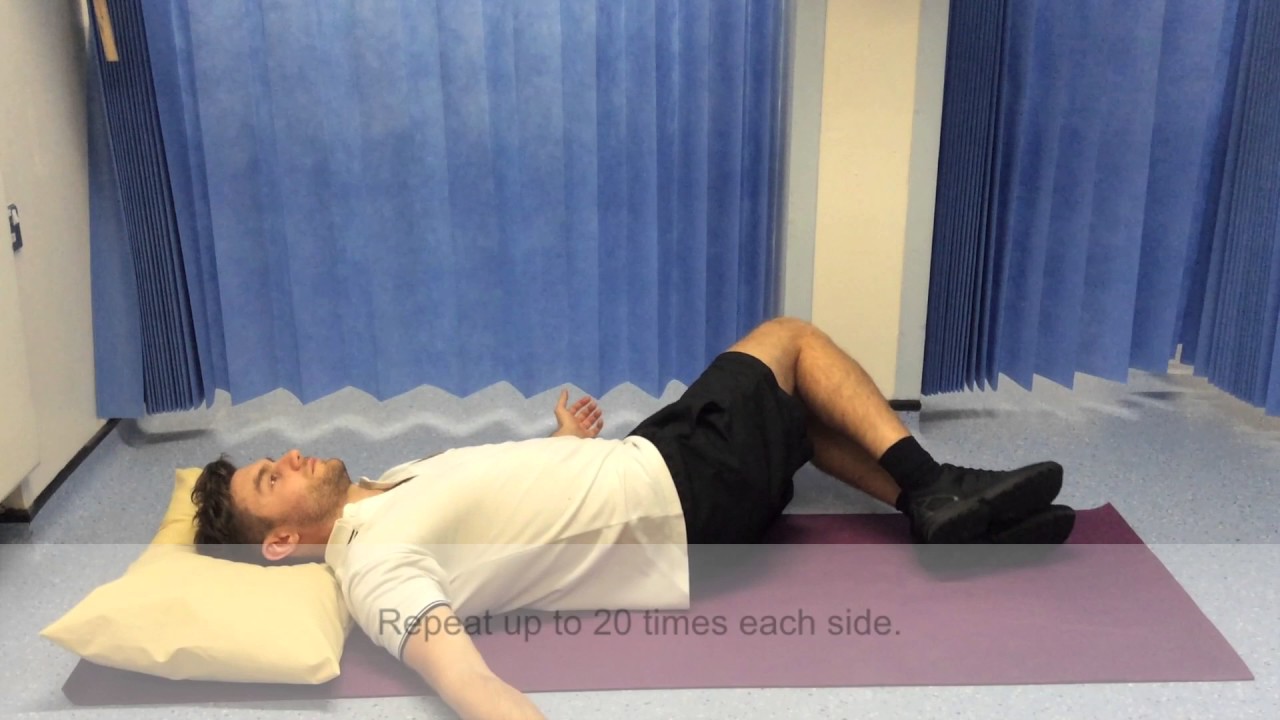 Physiotherapy: Lumber rolls and shoulder bridge - YouTube