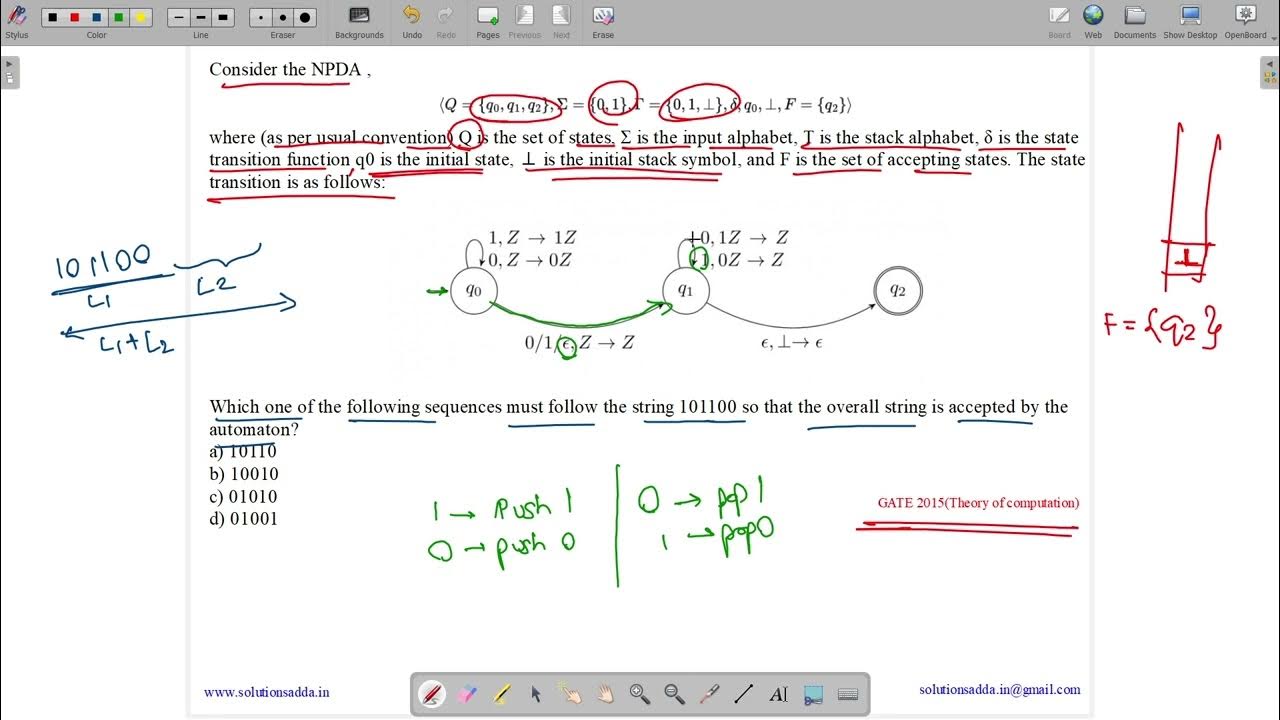 Gate 2015 Set 1 Toc Npda Transition Solutions Adda Gate Test Series Explained By