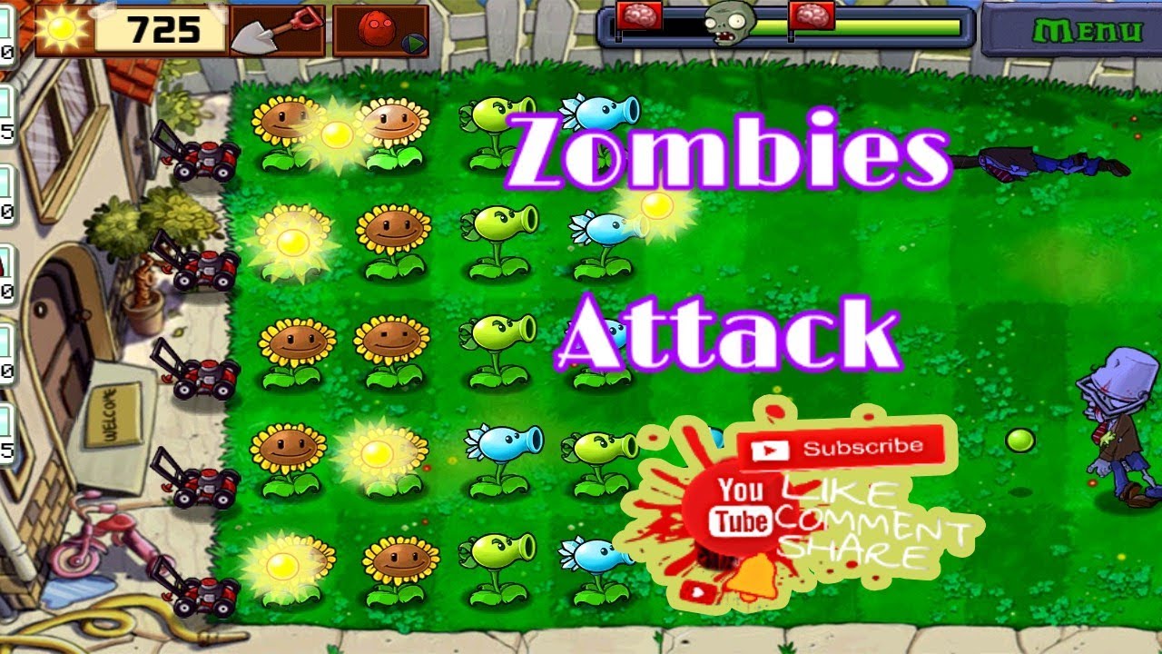 Plants vs Zombies game #2 /#zombiesinbase - YouTube