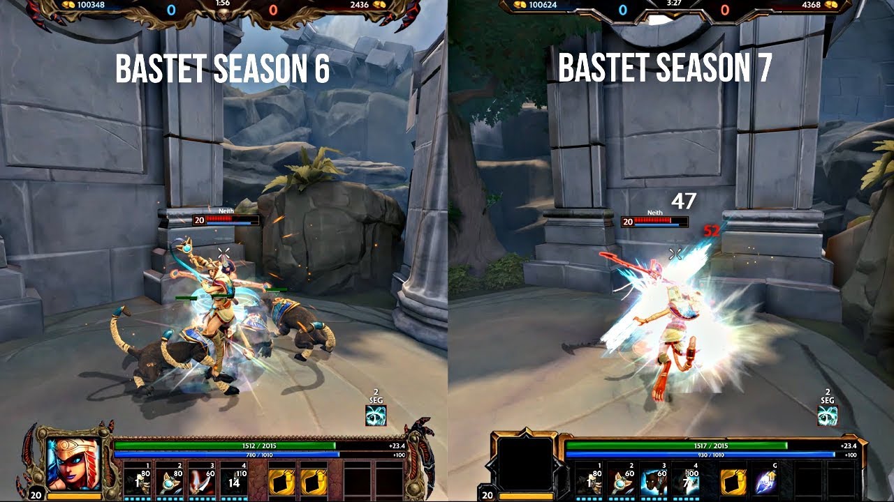 SMITE - Bastet SEASON 6 X Bastet SEASON 7 - YouTube